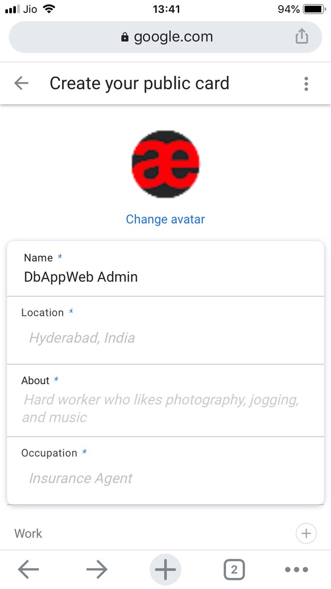 How to Create Google People Card - DbAppWeb.com